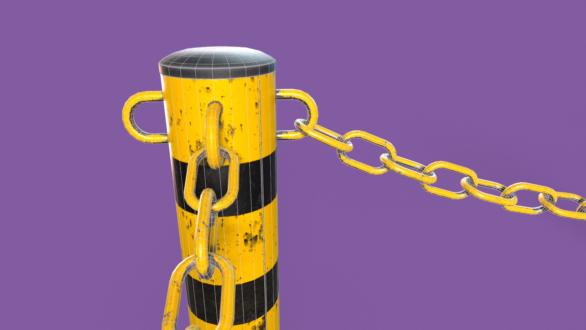 3D Post And Chain Model - TurboSquid 1779041