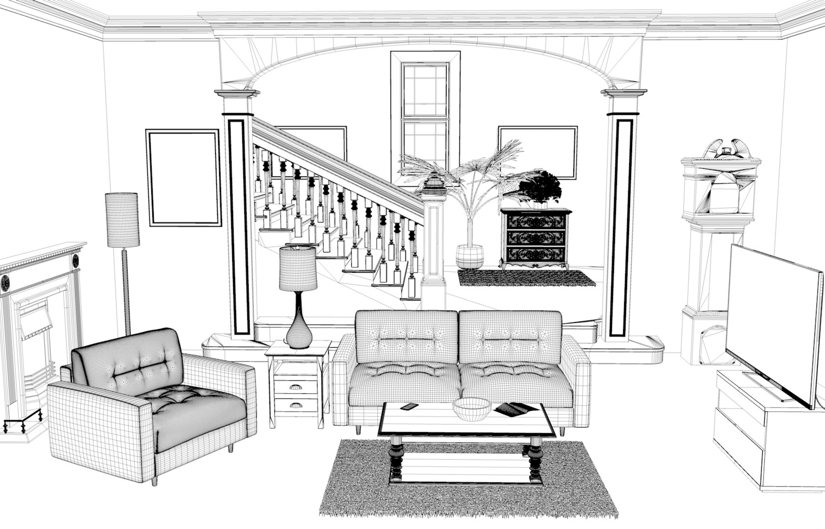 3D Model Living Room - TurboSquid 1281703