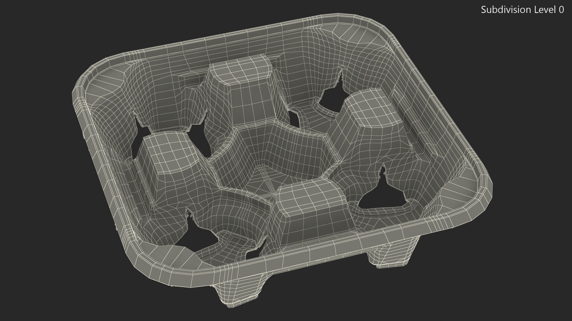 Cardboard Four Cup Holder 3D - TurboSquid 2052306