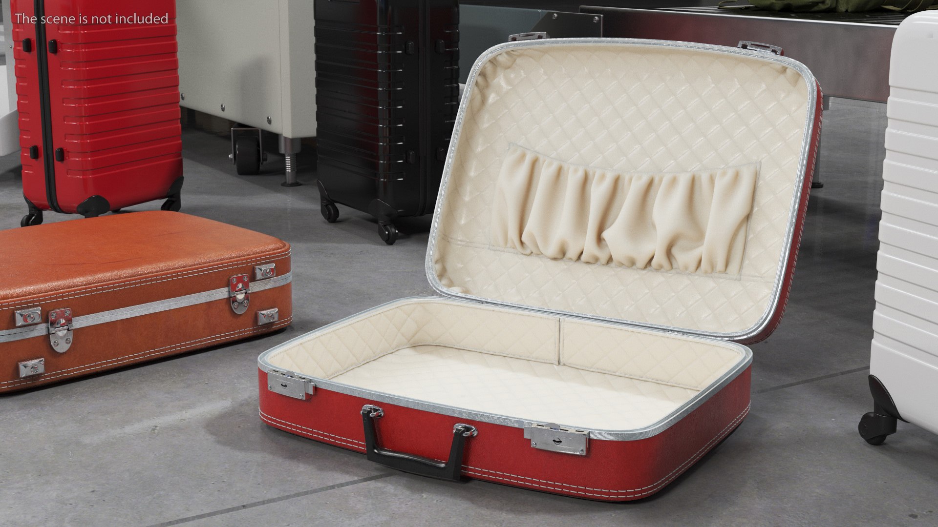 3D Vintage Open Red Suitcase - TurboSquid 2131635