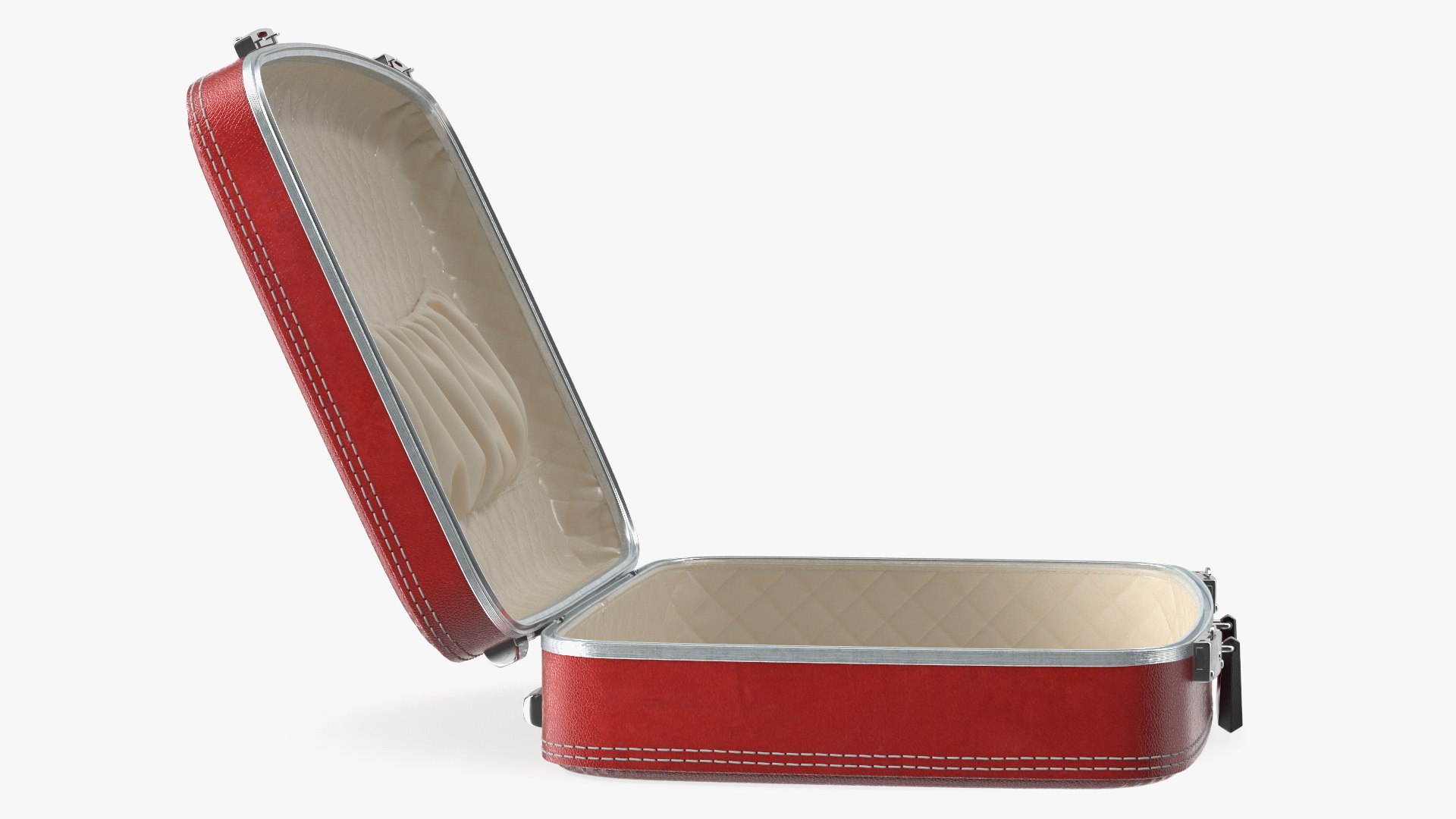 3D Vintage Open Red Suitcase - TurboSquid 2131635
