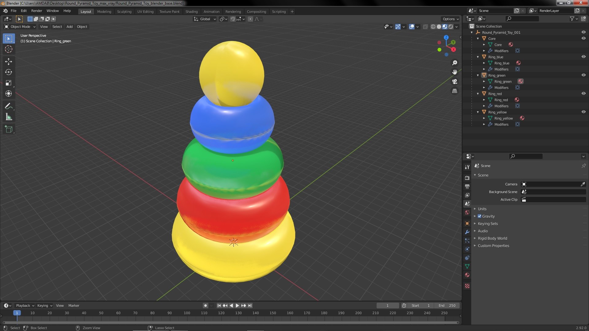 Round Pyramid Toy 3D Model - TurboSquid 1966526