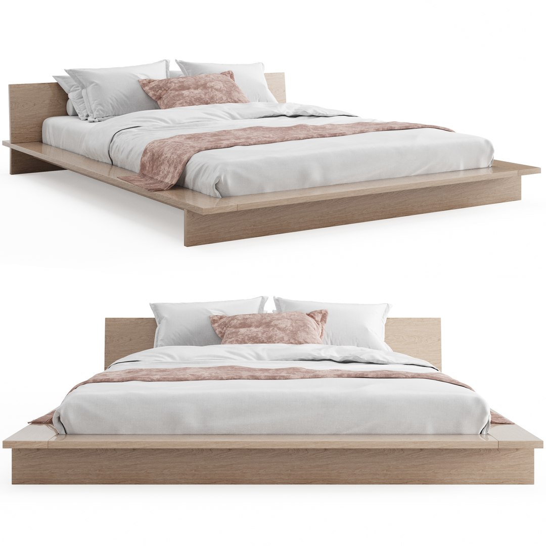 Oregon Wooden Platform Bed 3D Model - TurboSquid 1565066