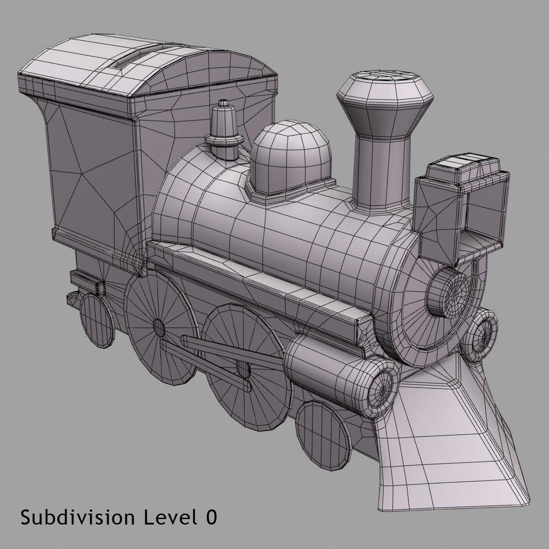 3ds max money-box steam locomotive
