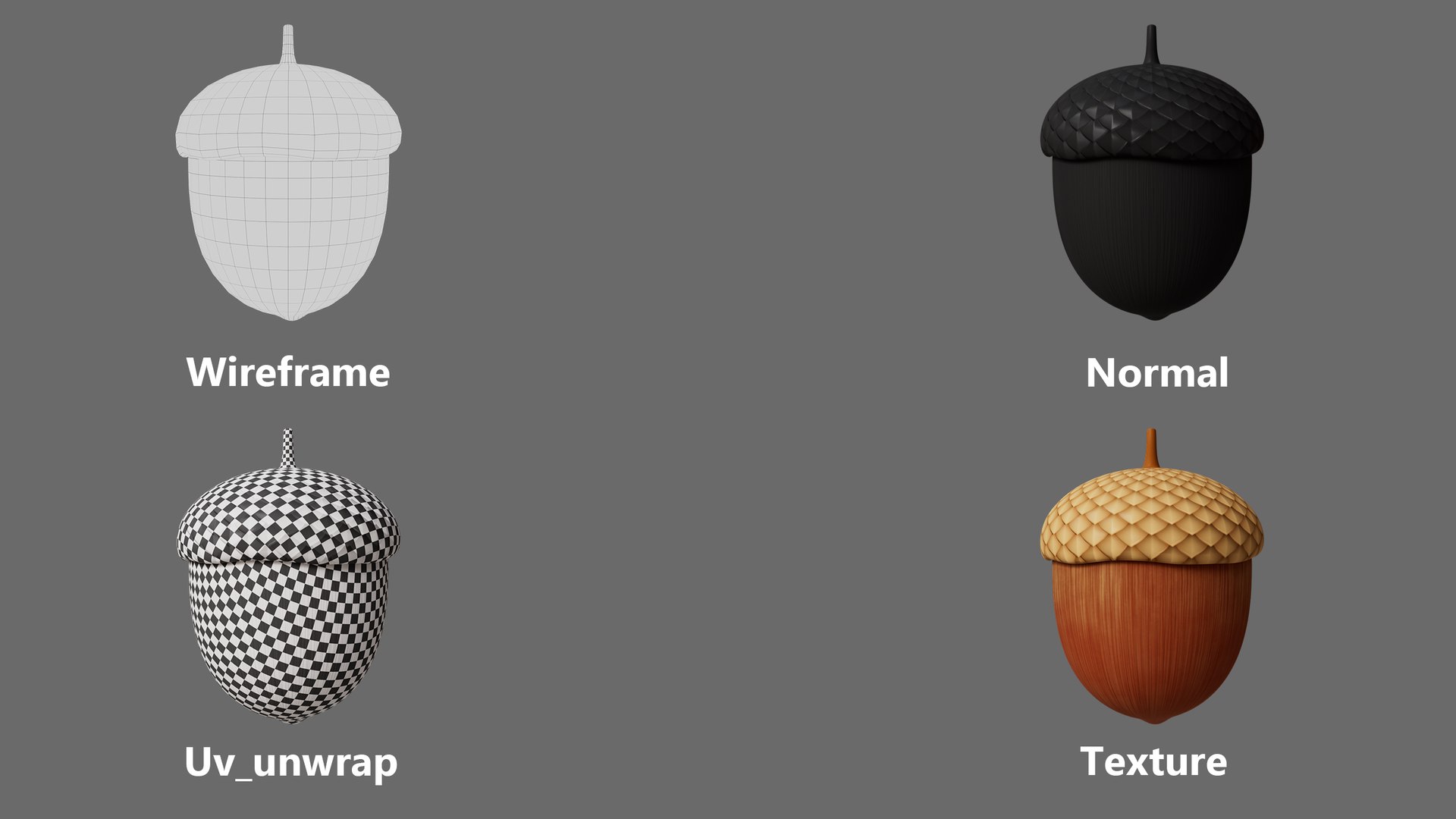 3D Acorn Model - TurboSquid 2431551