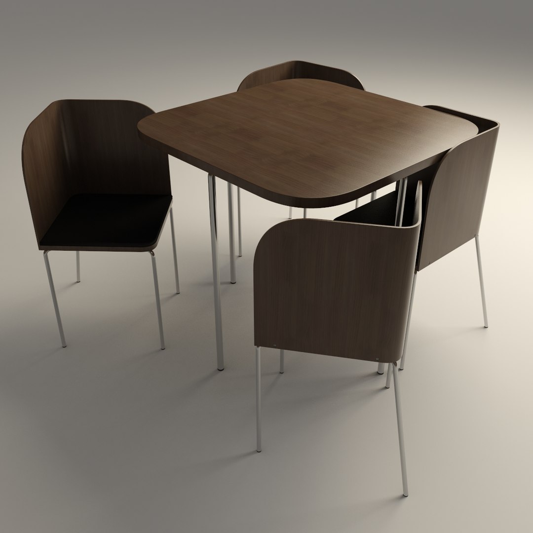 3d model table chairs