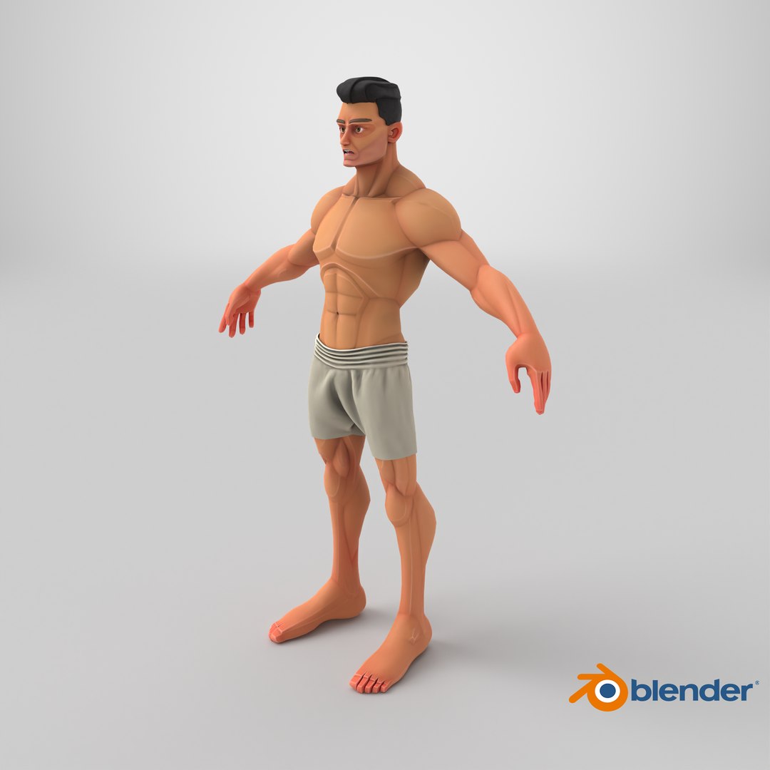 3D Stylized Human Male Muscular - TurboSquid 1959384