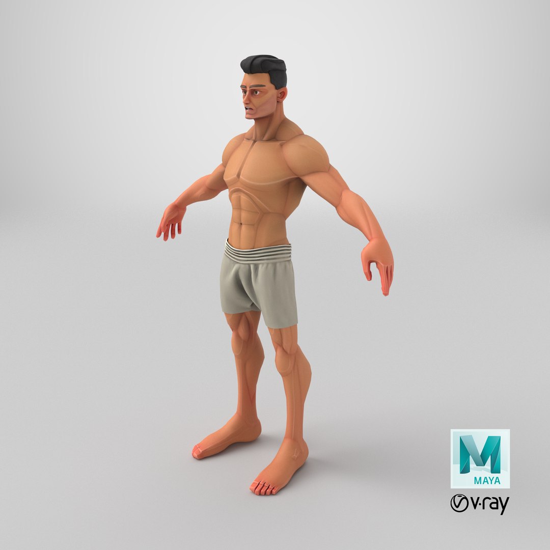 3D Stylized Human Male Muscular - TurboSquid 1959384