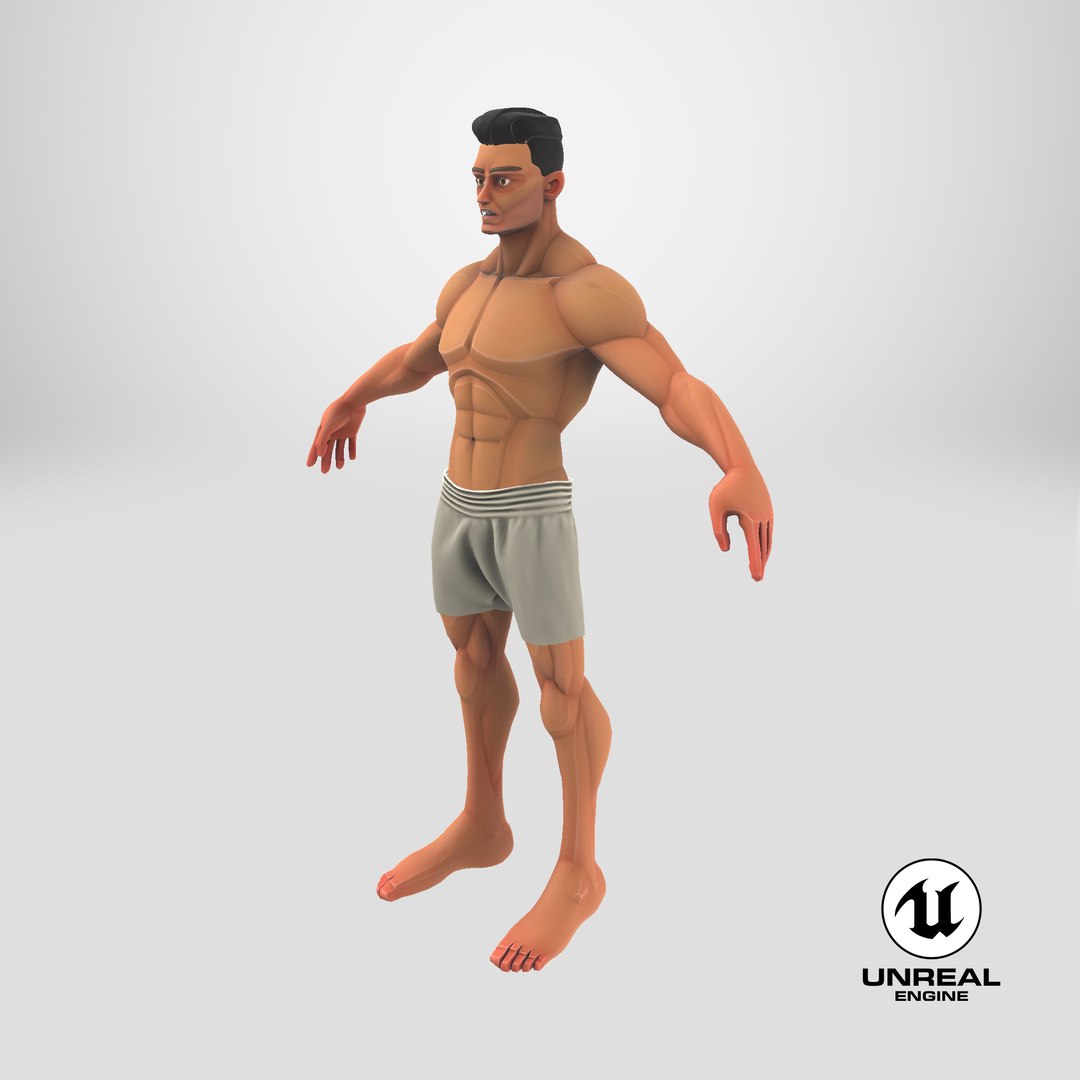3D Stylized Human Male Muscular - TurboSquid 1959384
