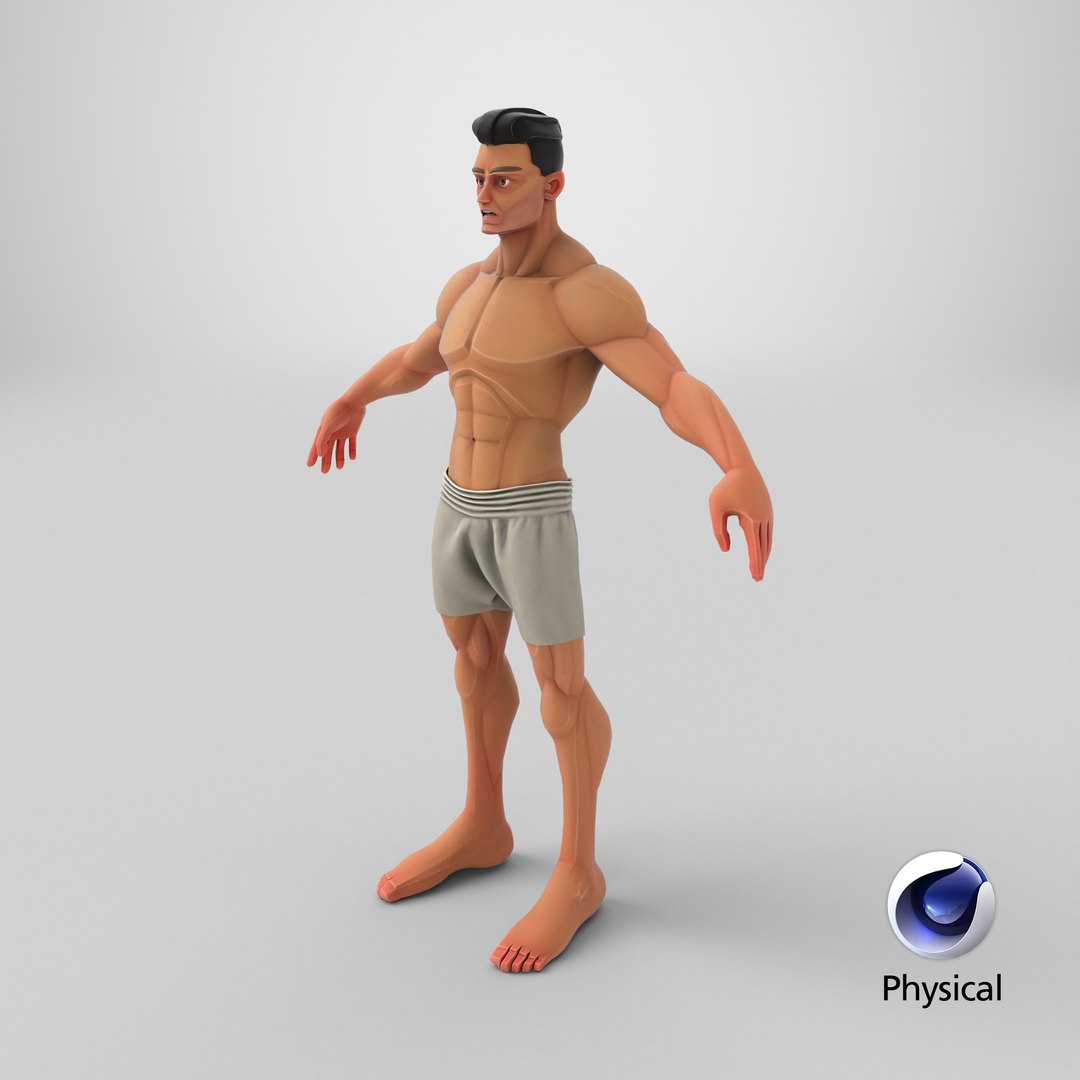 3D Stylized Human Male Muscular - TurboSquid 1959384