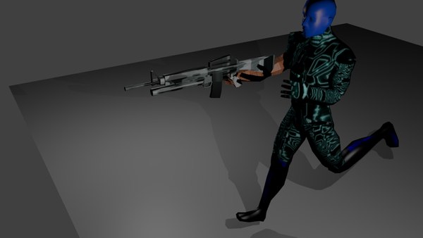 machinegun rigged 3d model