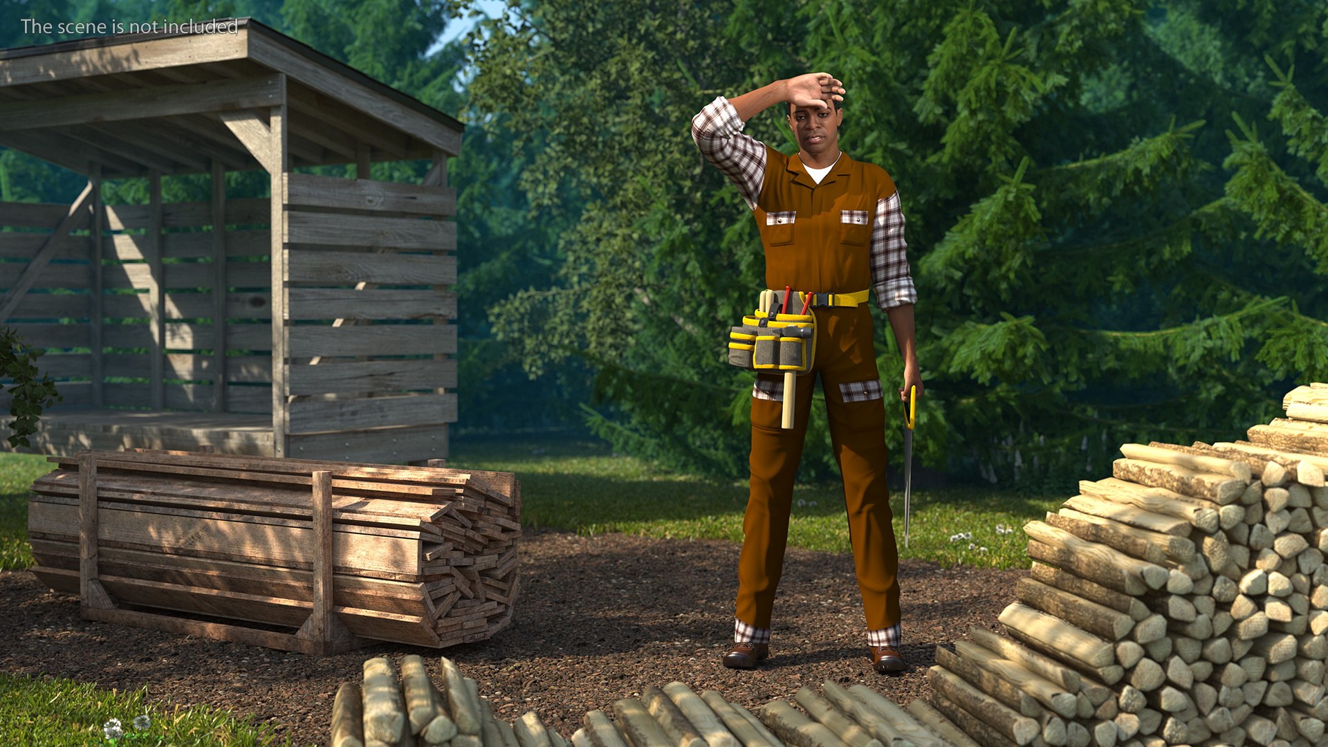 Afro American Woodworker 3D model - TurboSquid 1747732