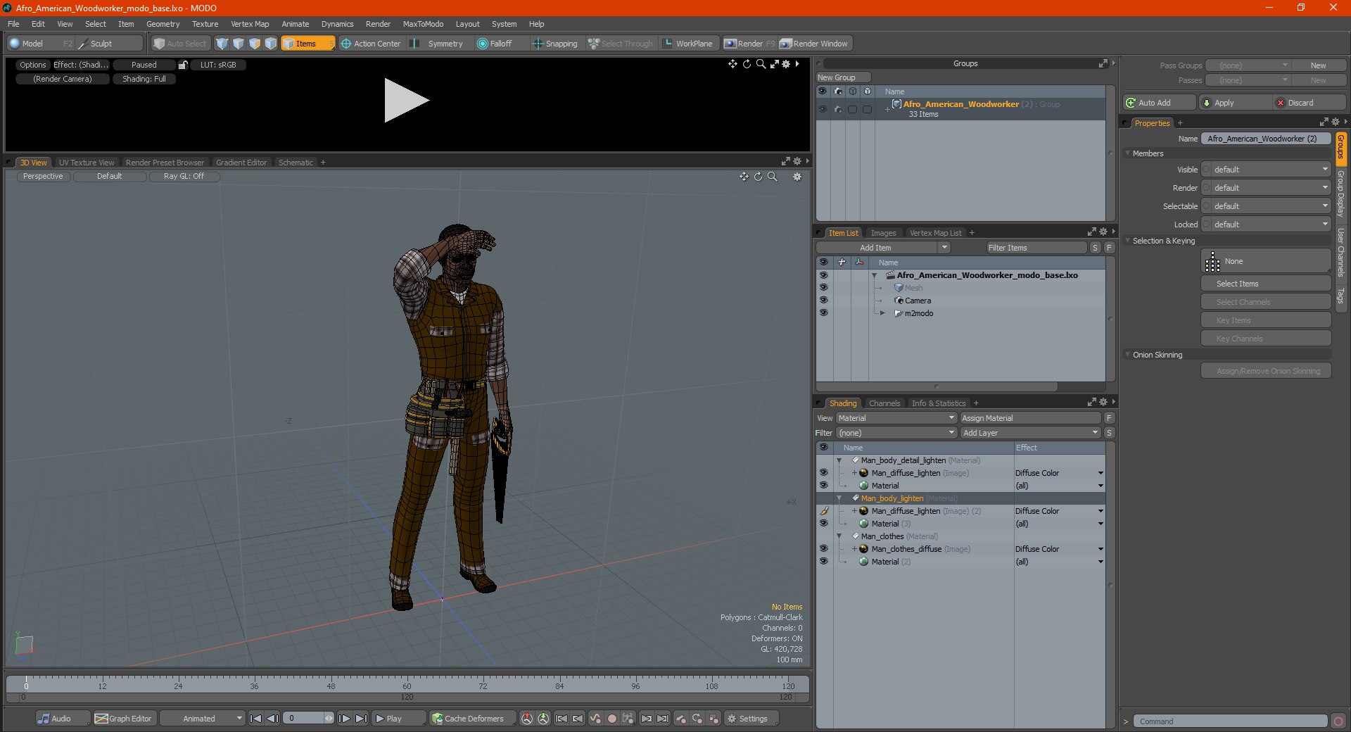 Afro American Woodworker 3D Model - TurboSquid 1747732