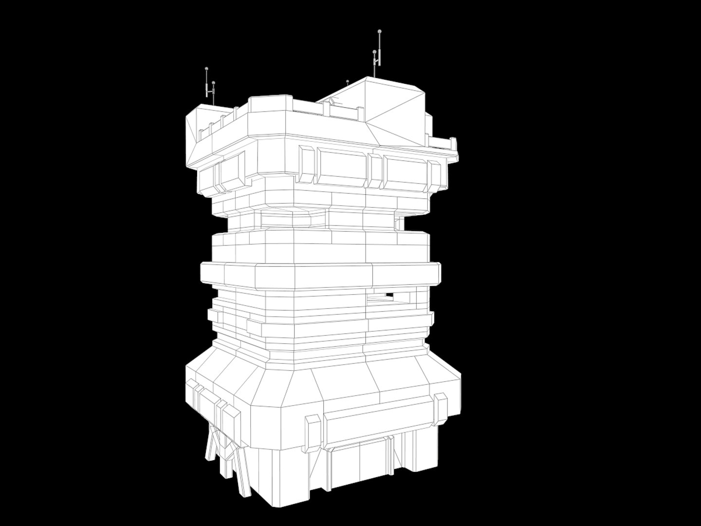 Scifi Building Modular 3D Model - TurboSquid 1419556