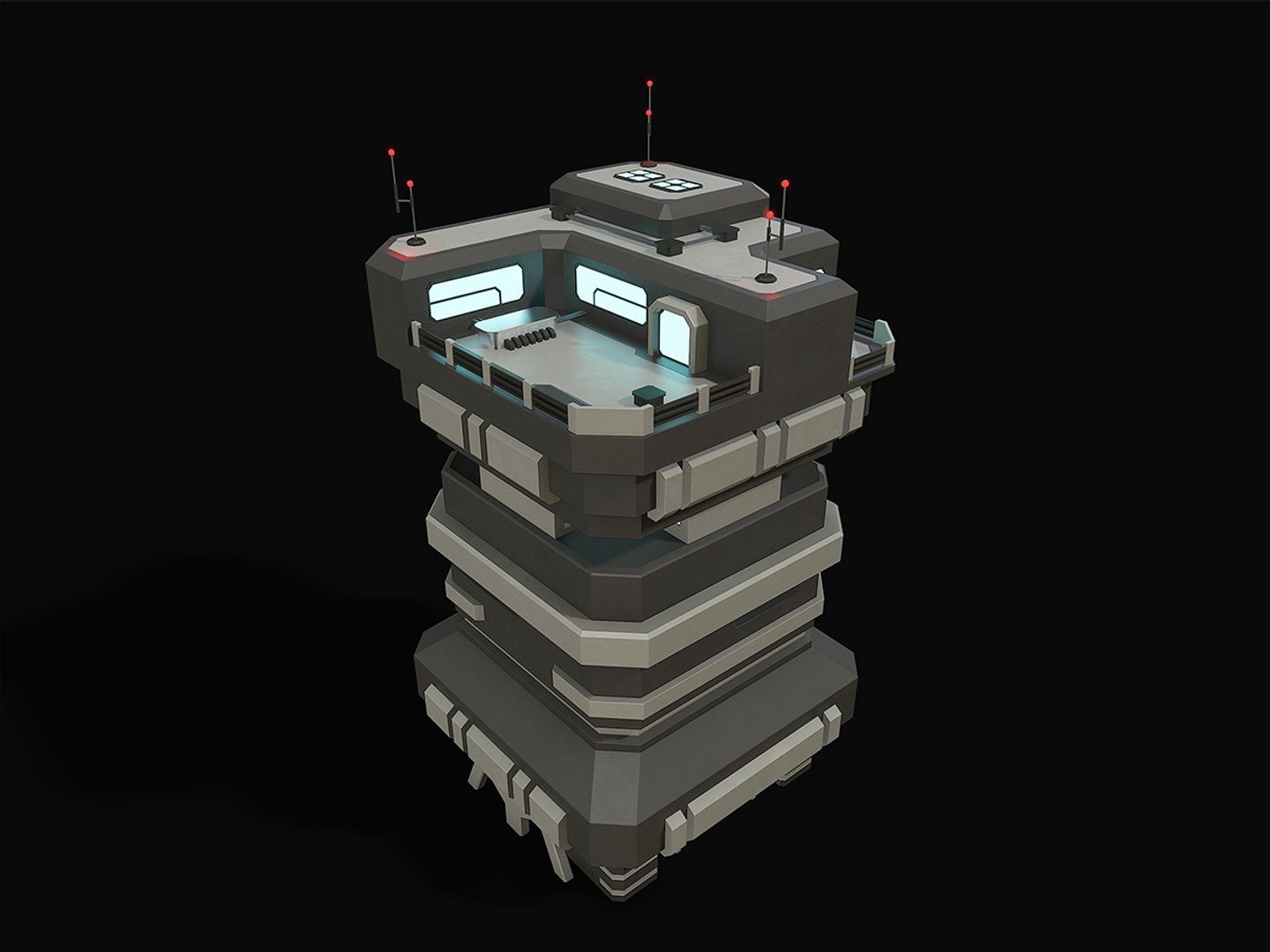 Scifi Building Modular 3D Model - TurboSquid 1419556