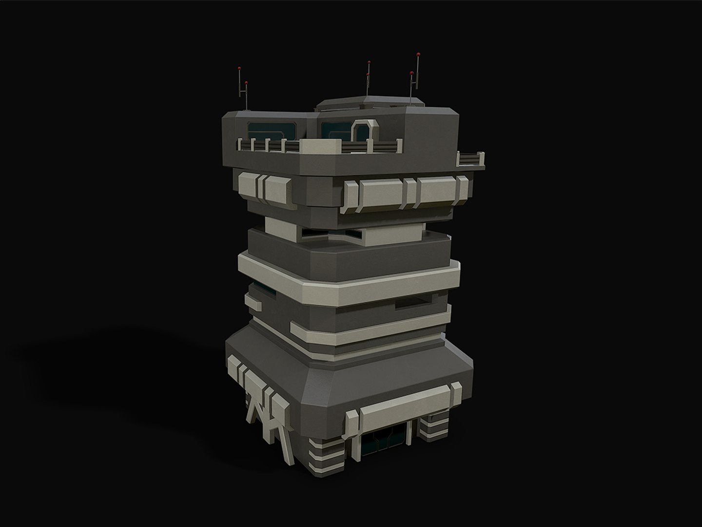 Scifi Building Modular 3D Model - TurboSquid 1419556