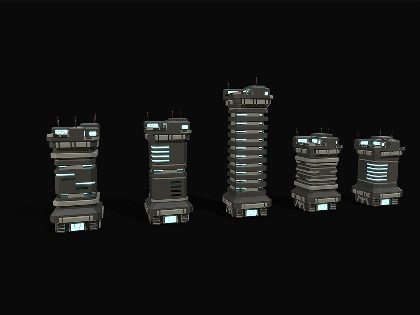 Scifi Building Modular 3D Model - TurboSquid 1419556