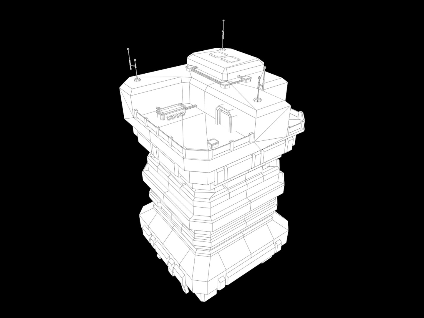 Scifi Building Modular 3D Model - TurboSquid 1419556