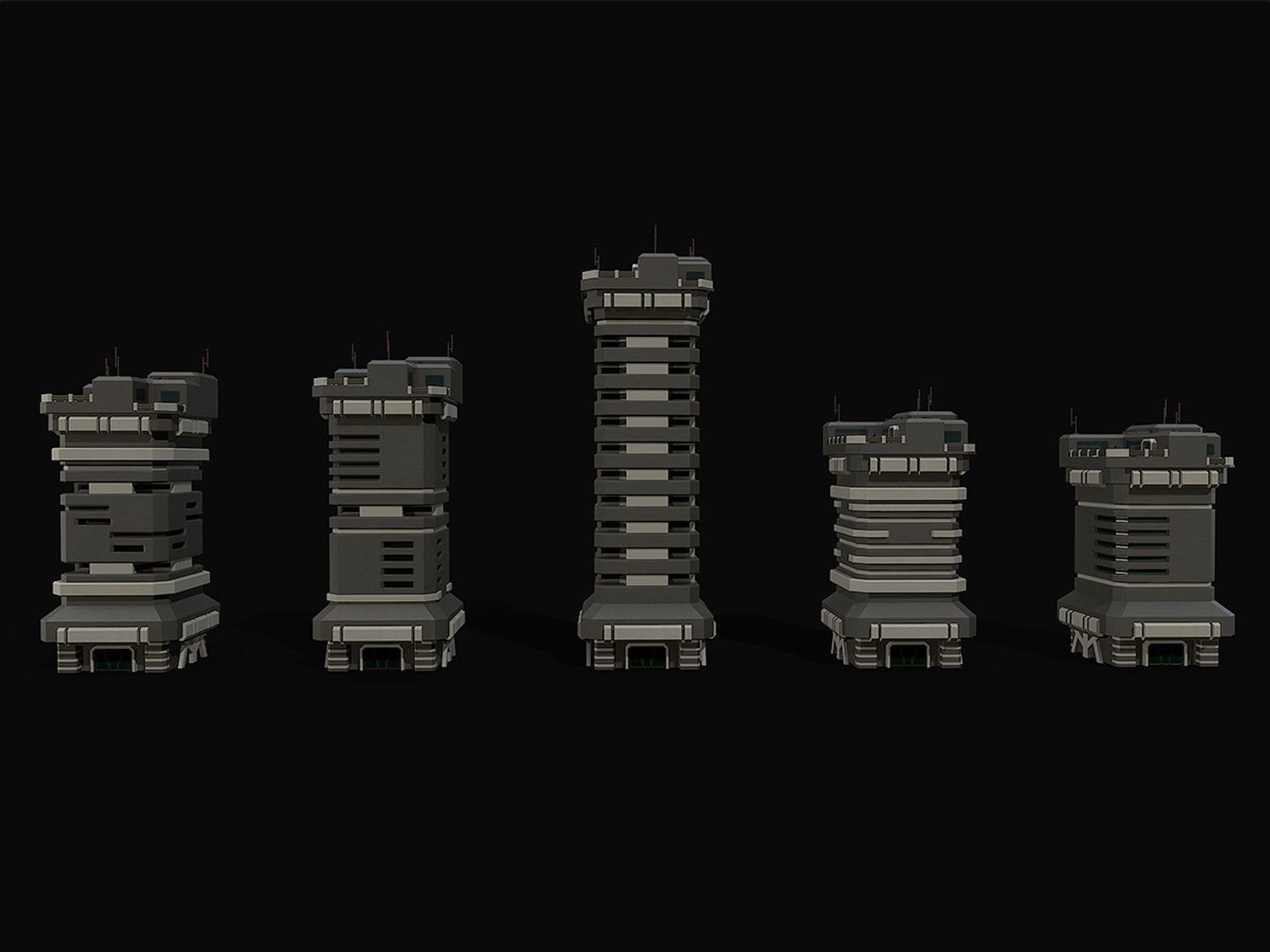 Scifi Building Modular 3D Model - TurboSquid 1419556