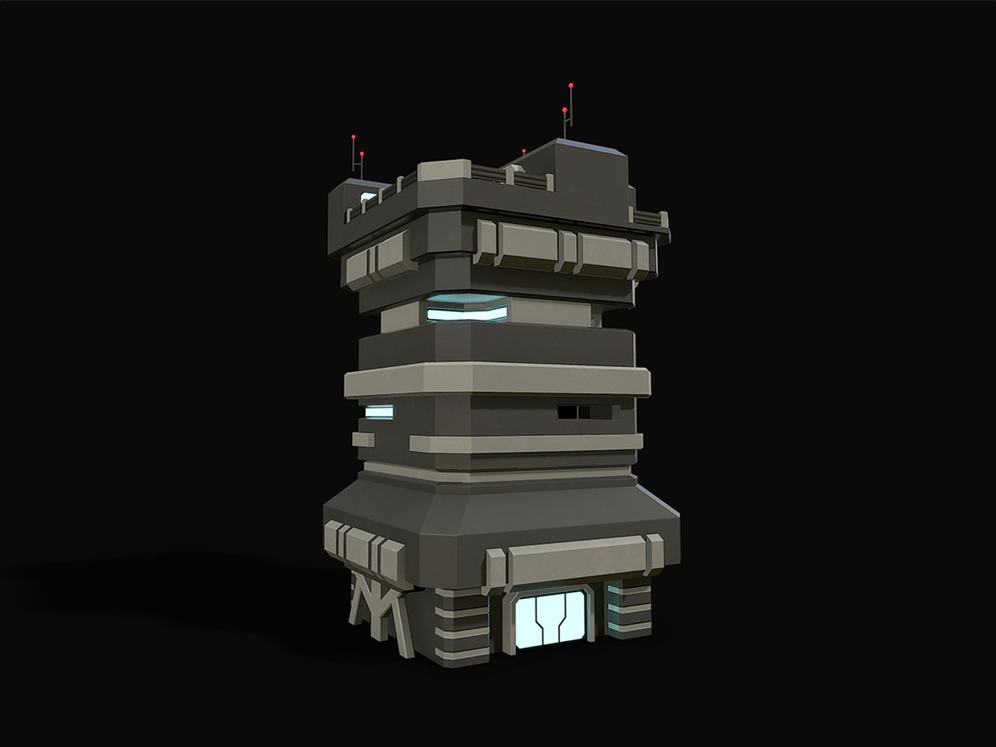 Scifi Building Modular 3D Model - TurboSquid 1419556