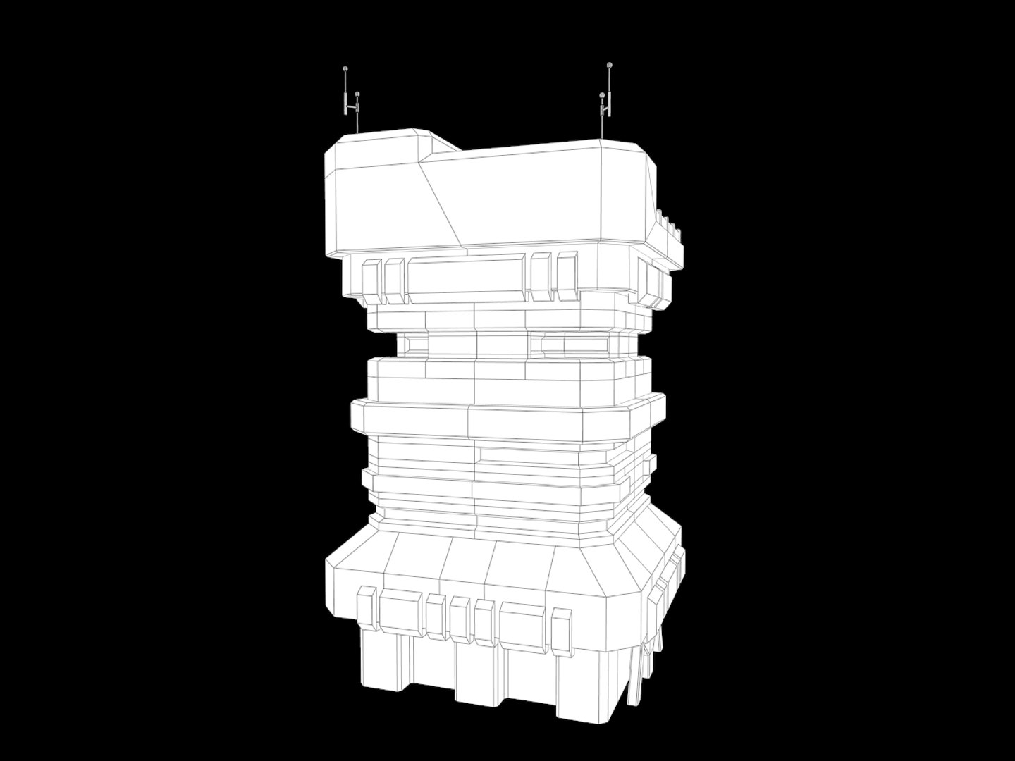 Scifi Building Modular 3D Model - TurboSquid 1419556