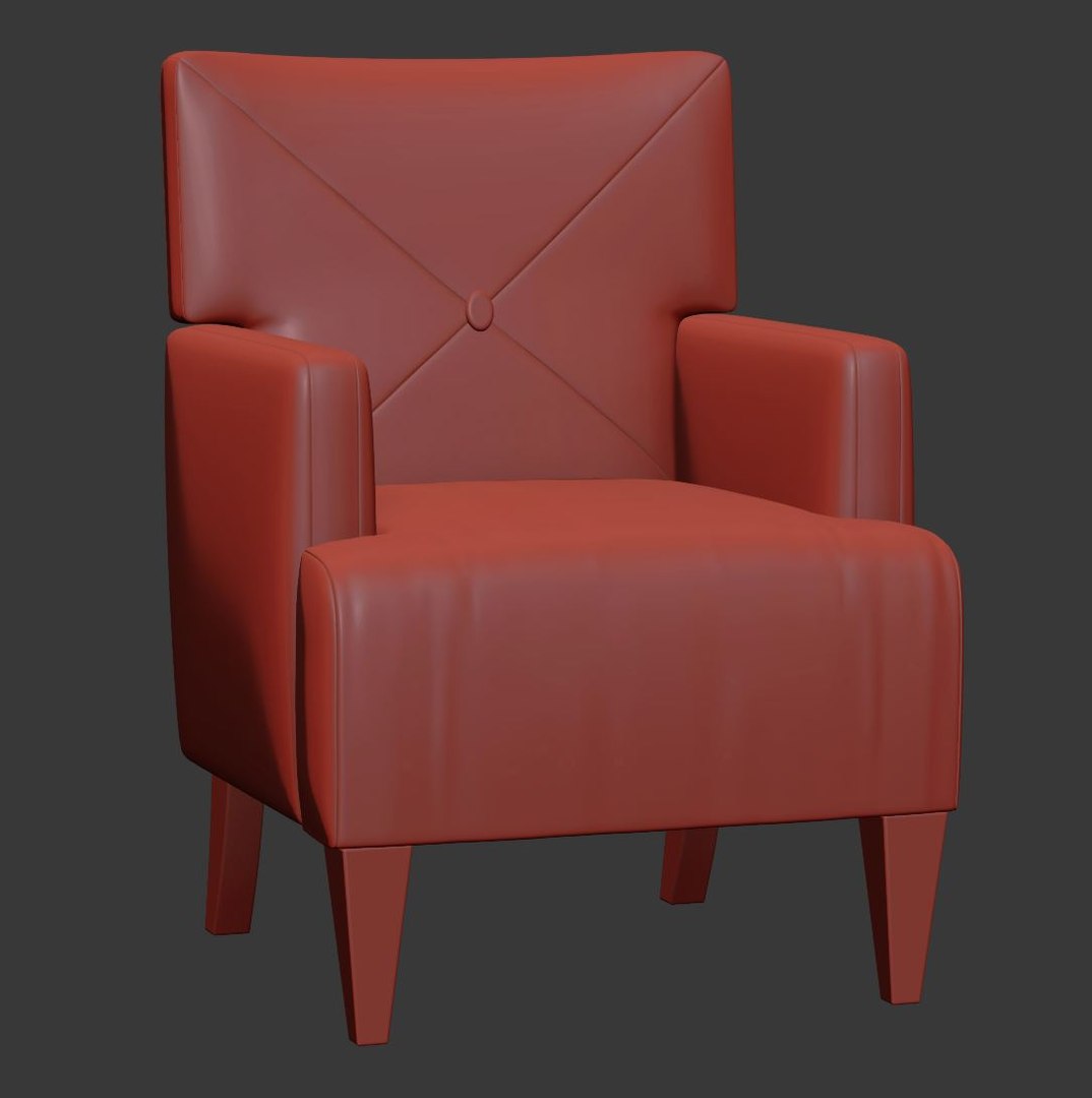 HBF Brentwood Lounge Chair with button back model - TurboSquid 1877381