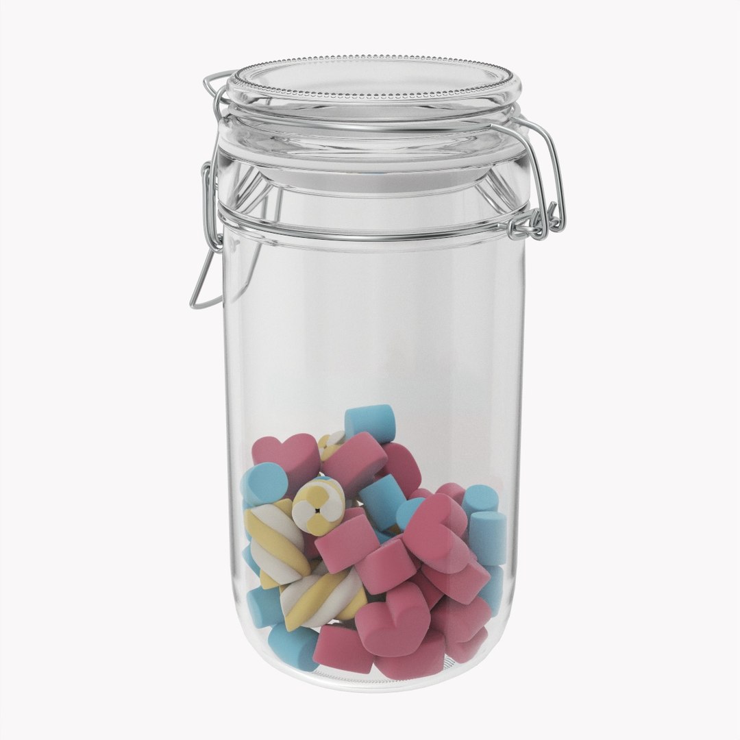 3D Kitchen glass jar with contents 22 model - TurboSquid 1786232