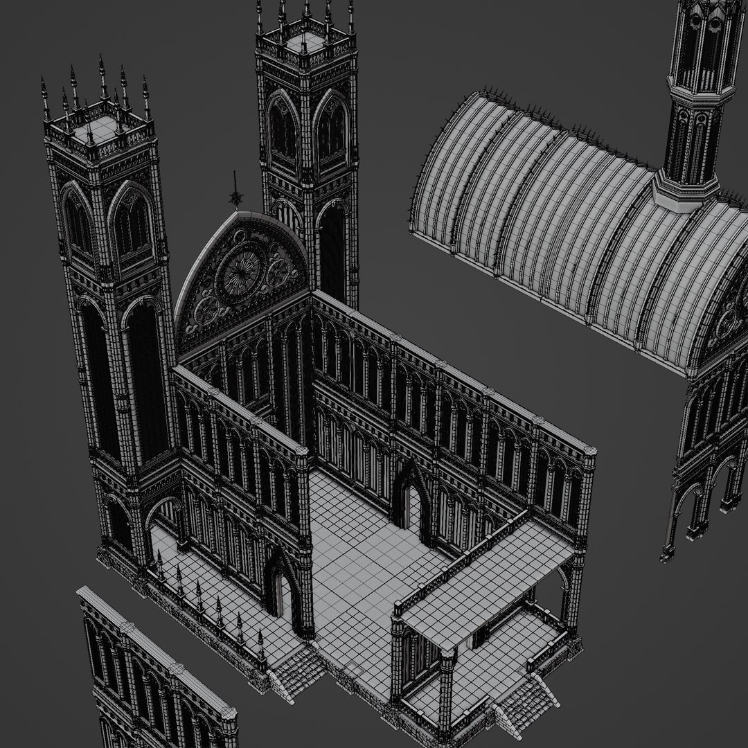 3D GOTHIC MODULAR BUILDING 6 Model - TurboSquid 2315048