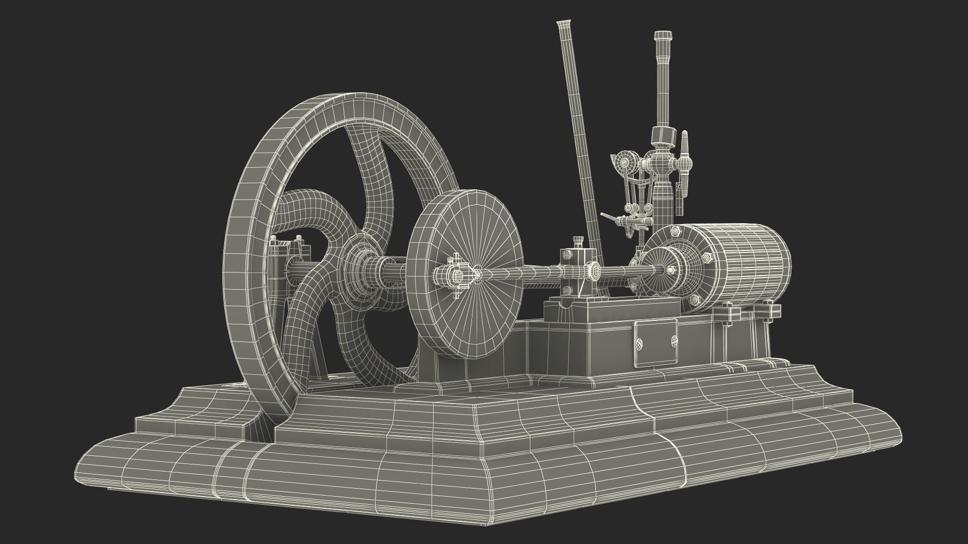 Retro Steam Engine Green Flywheel 3D Model - TurboSquid 2389902