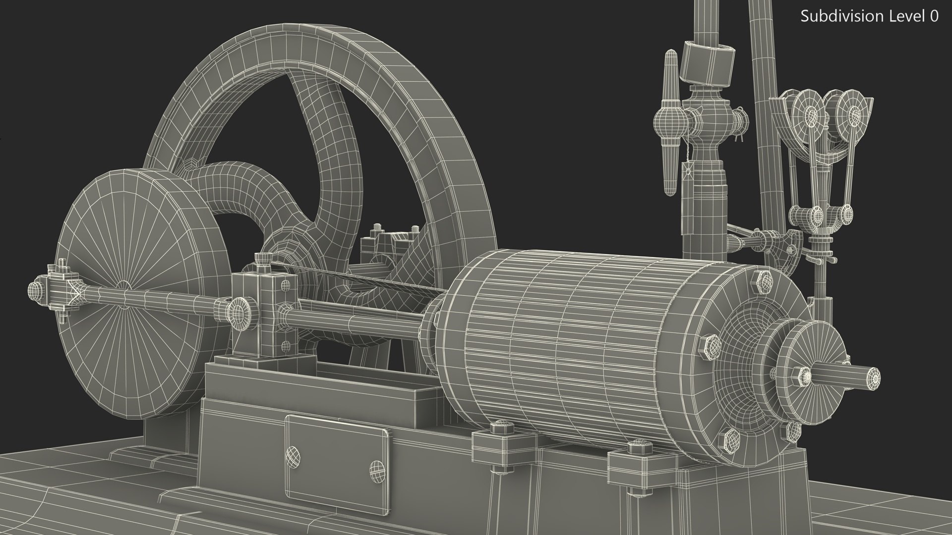 Retro Steam Engine Green Flywheel 3D Model - TurboSquid 2389902