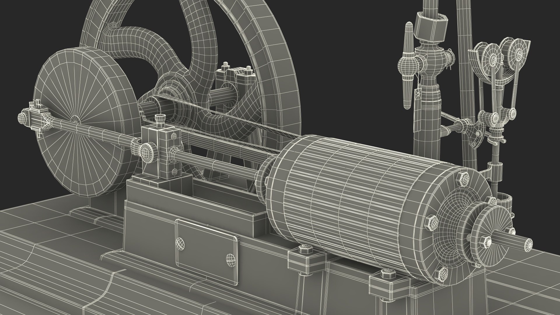 Retro Steam Engine Green Flywheel 3D Model - TurboSquid 2389902