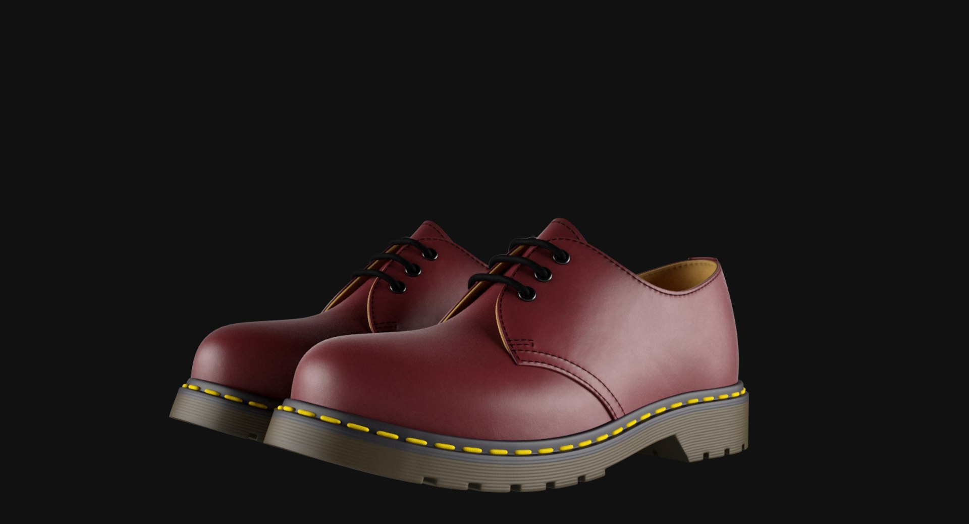 3d Leather Red Shoes Model