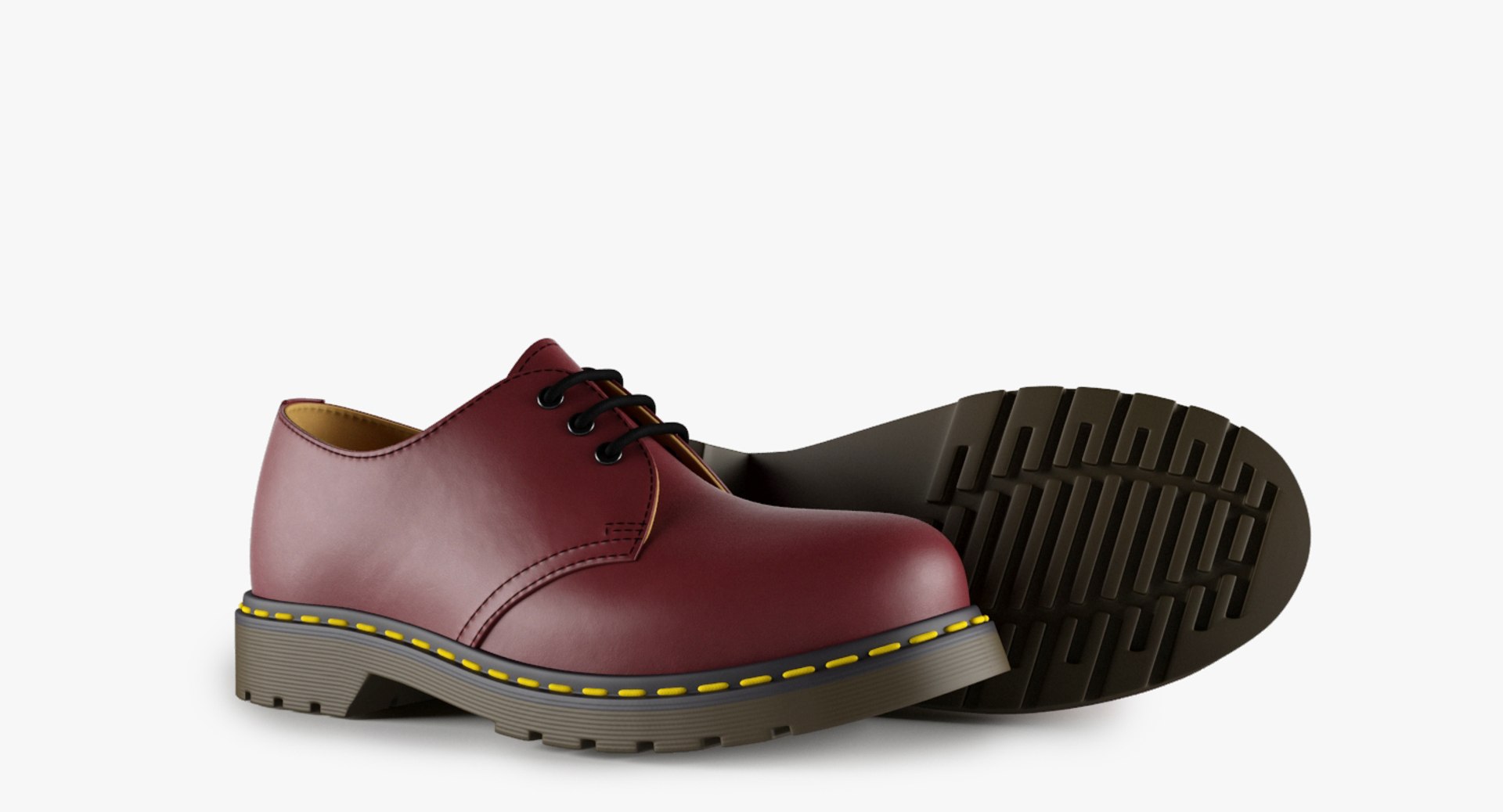 3d Leather Red Shoes Model