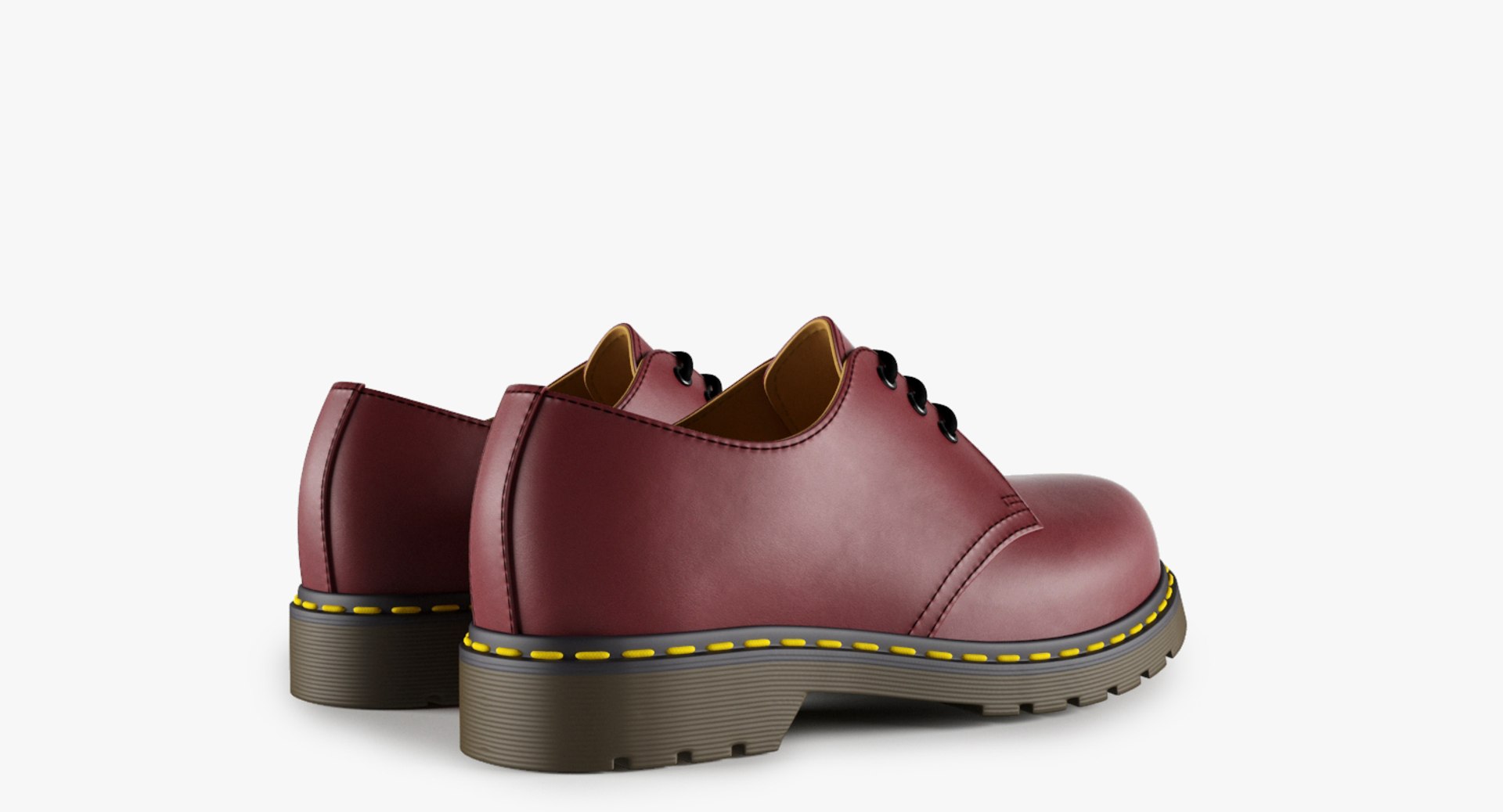 3d Leather Red Shoes Model