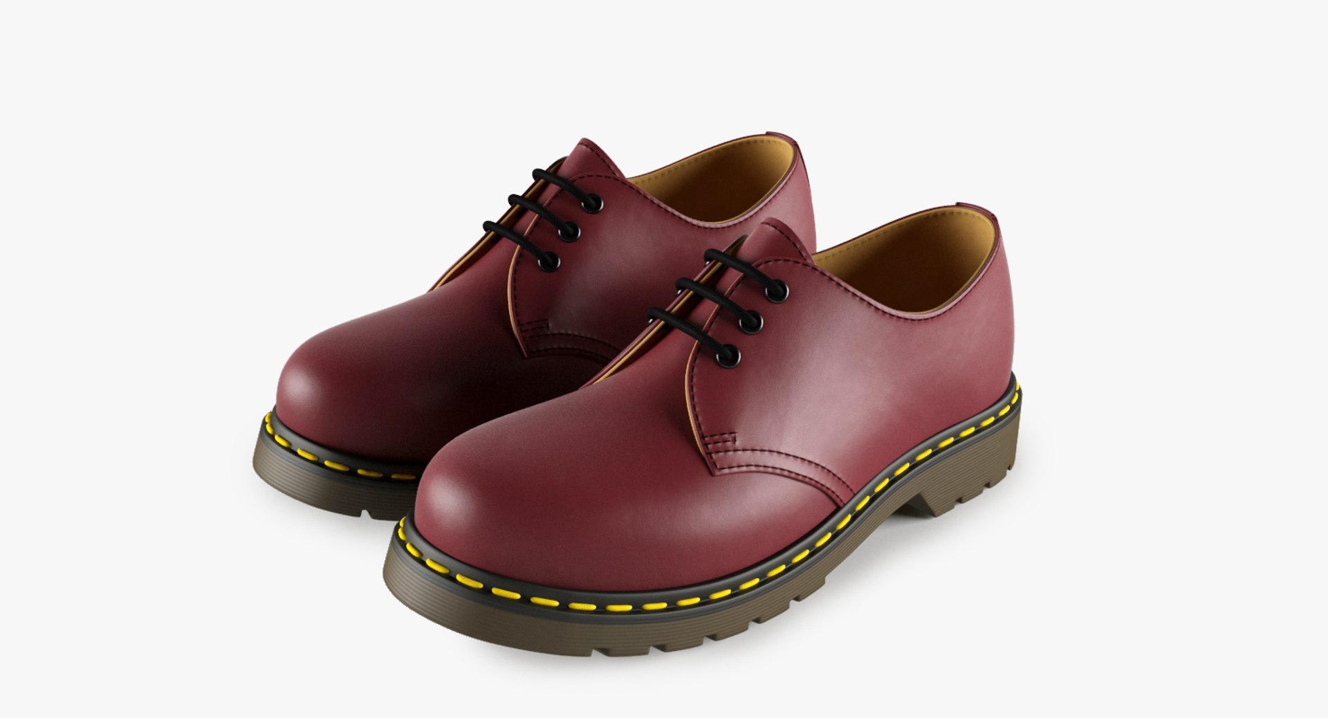 3d Leather Red Shoes Model