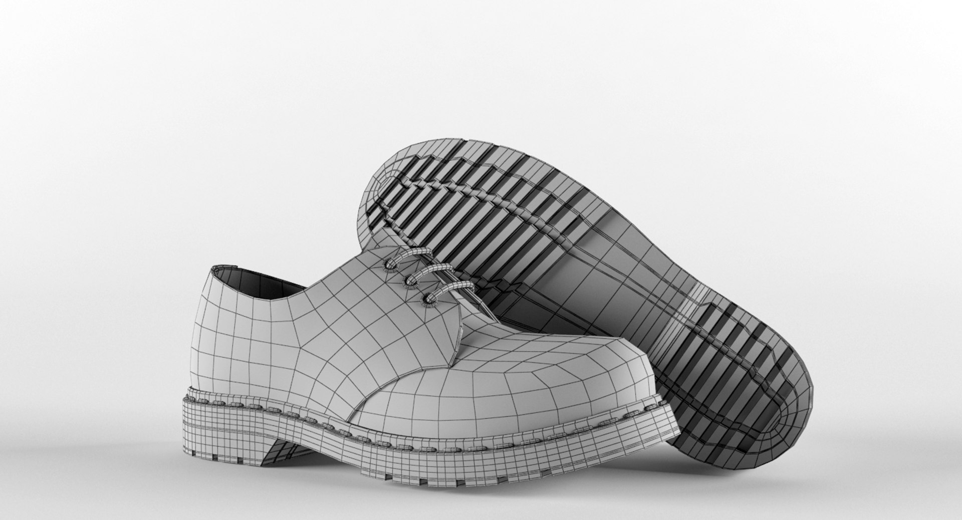 3d Leather Red Shoes Model