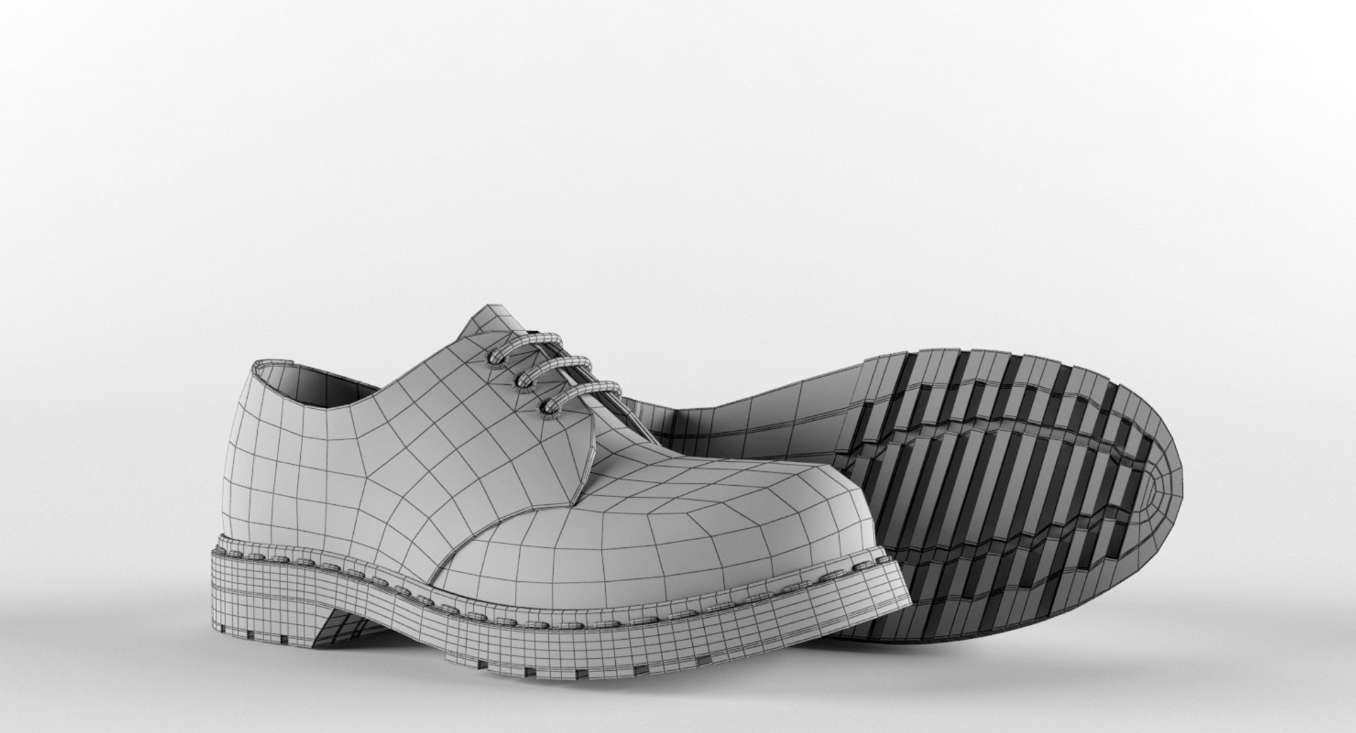 3d Leather Red Shoes Model