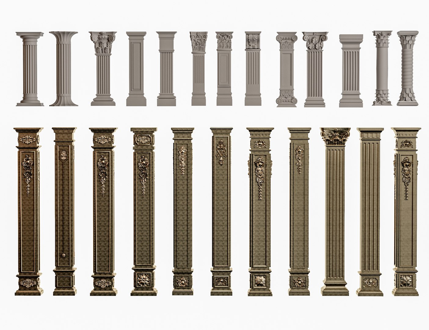 Column Pillar Plaster Molding Decoration 3D - TurboSquid 2462461
