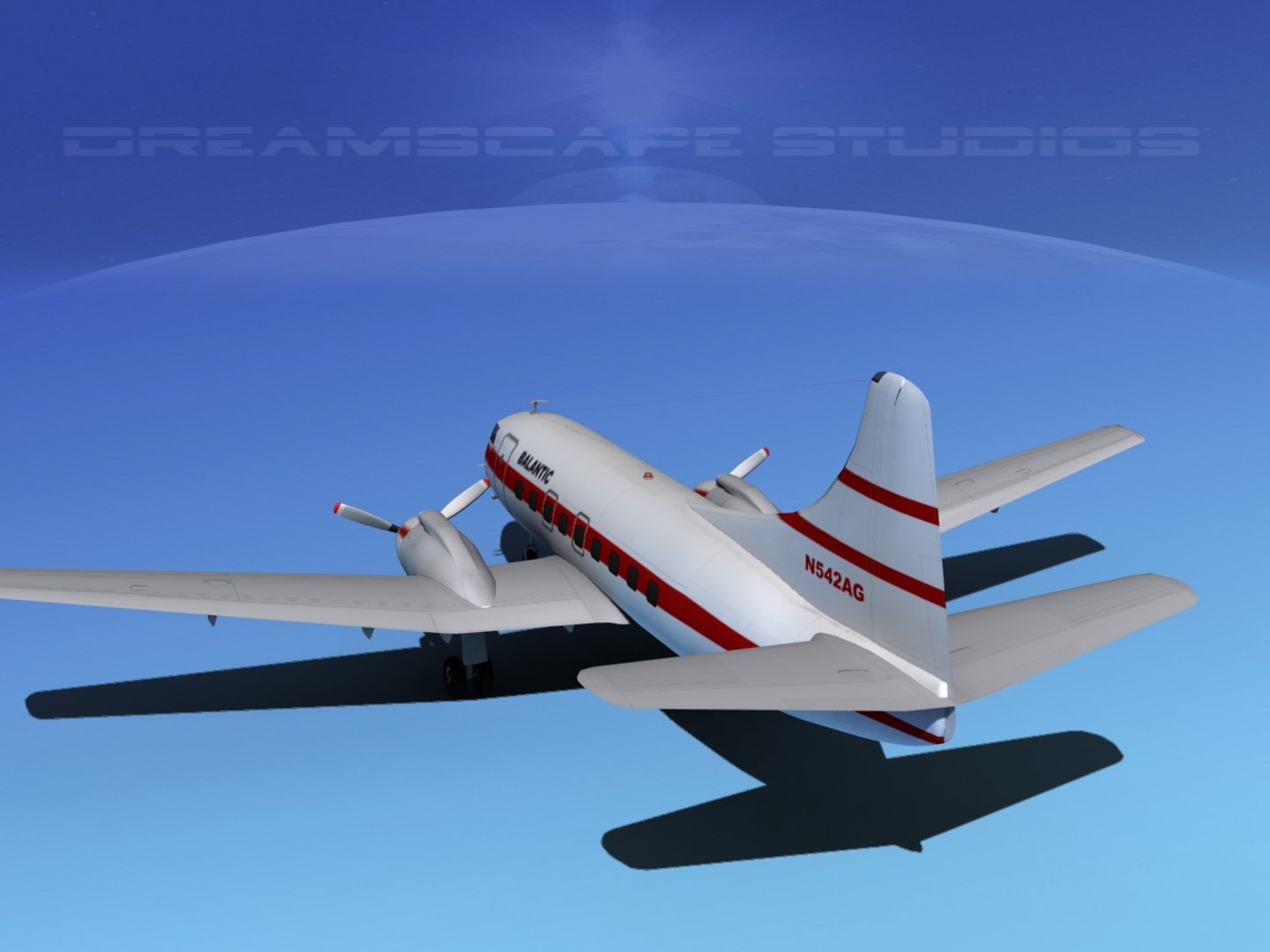 3d model propellers martin 202 airliners