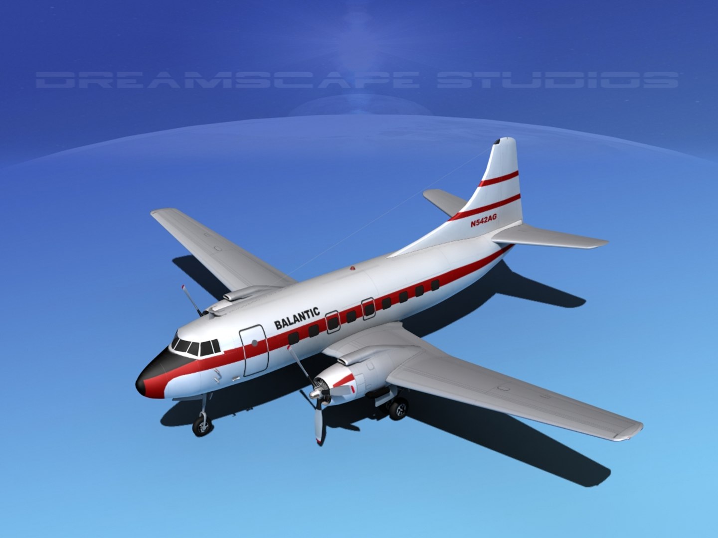 3d model propellers martin 202 airliners