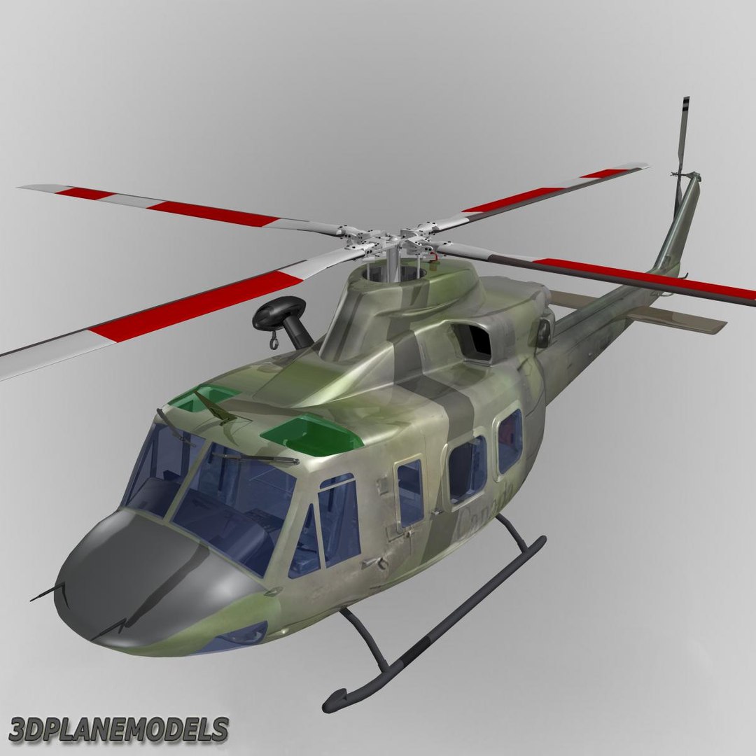3d Model Bell 412 Helicopter Animation