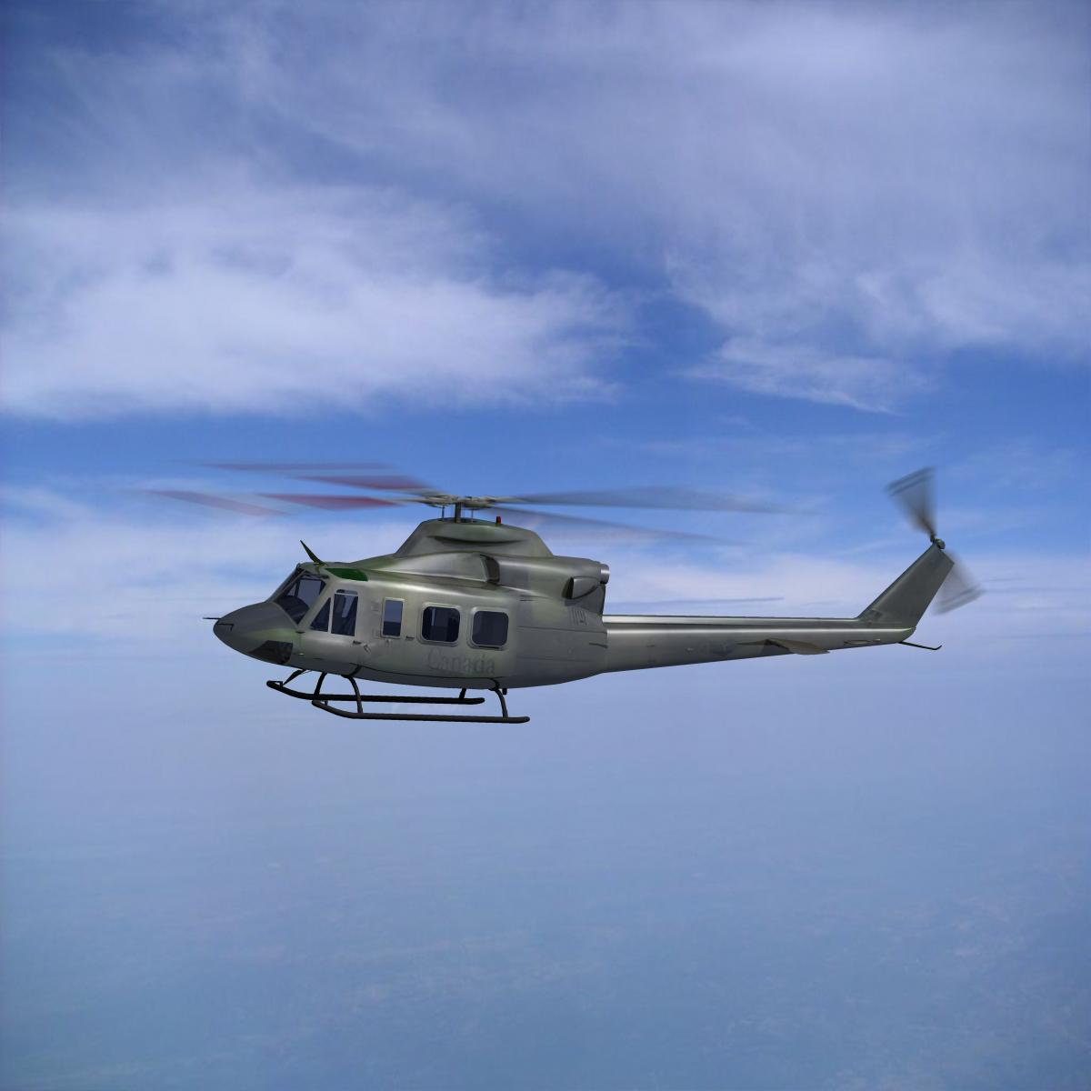 3d model bell 412 helicopter animation