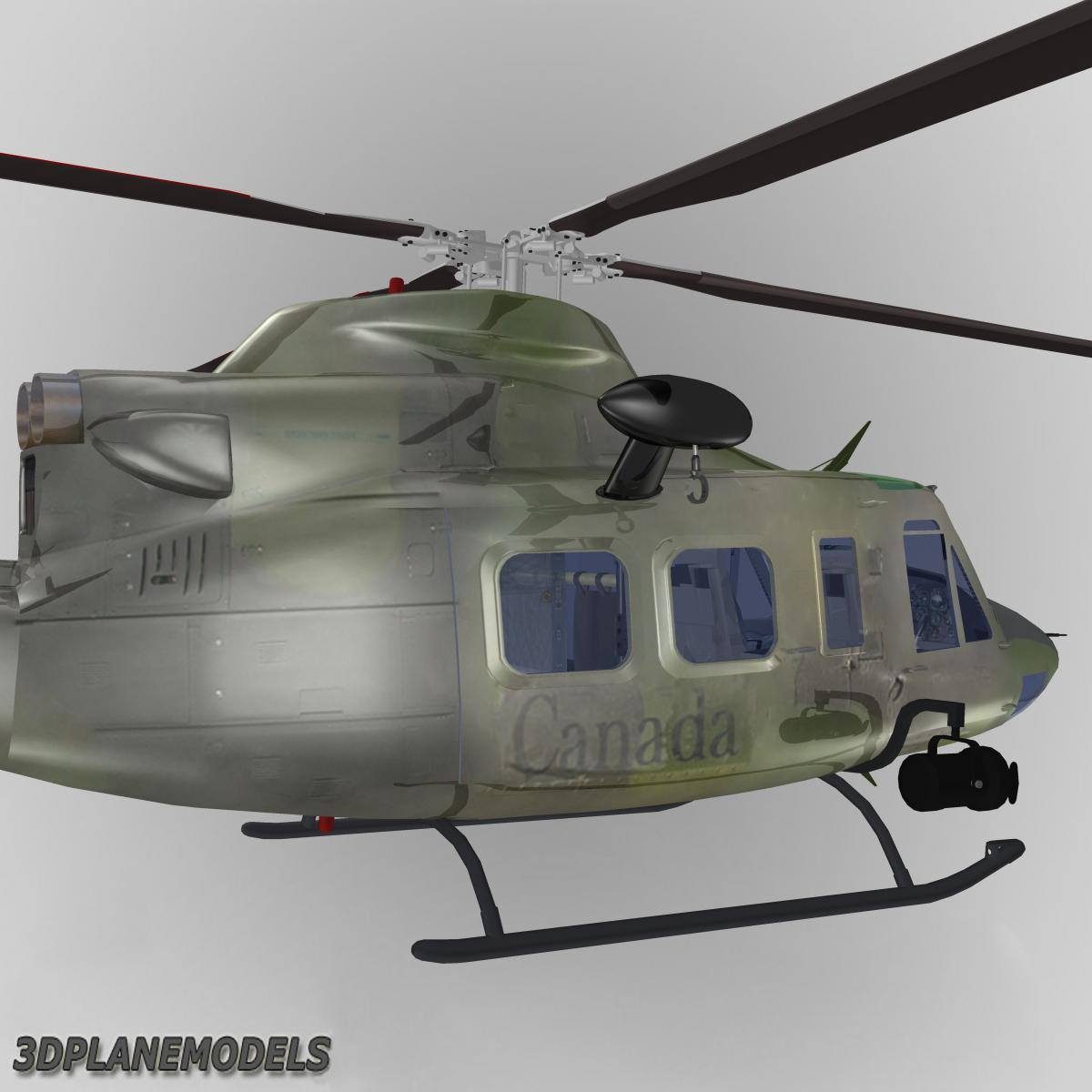 3d model bell 412 helicopter animation