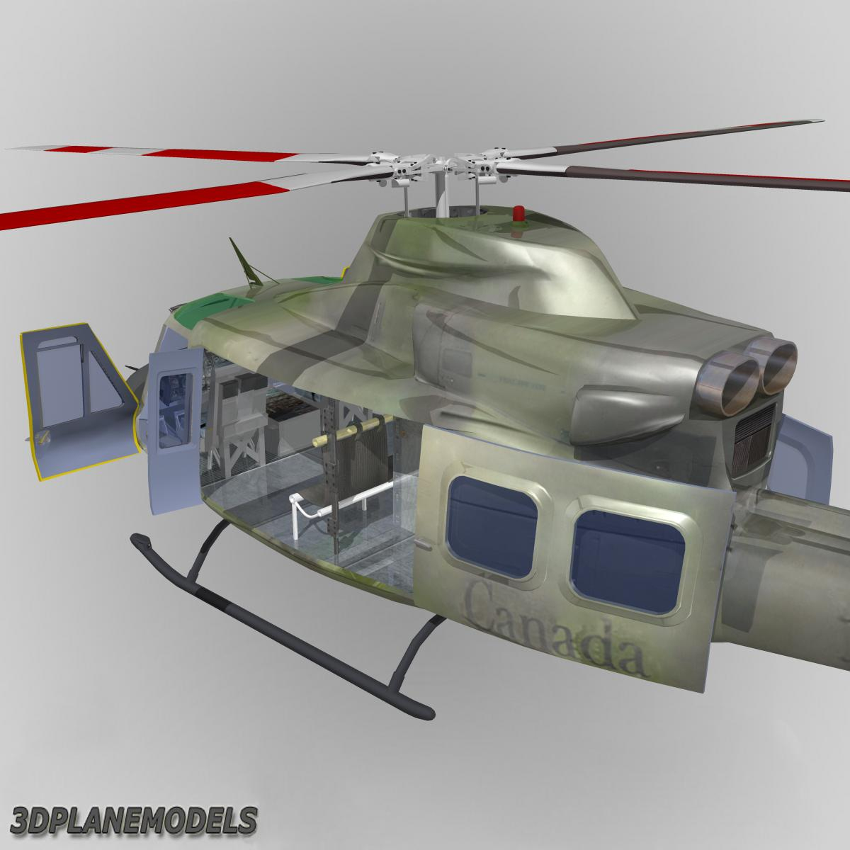 3d model bell 412 helicopter animation