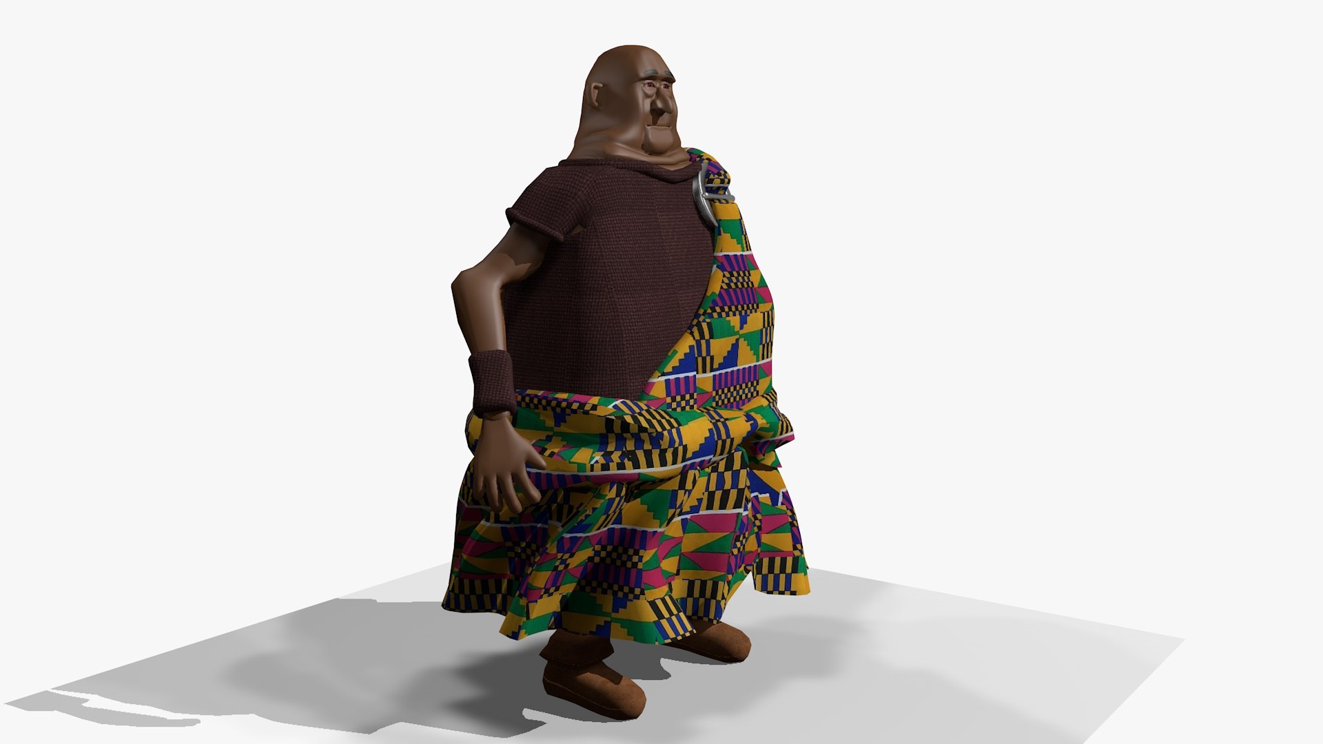Rigged Cartoon Ghanaian King 3D Model - TurboSquid 1615349