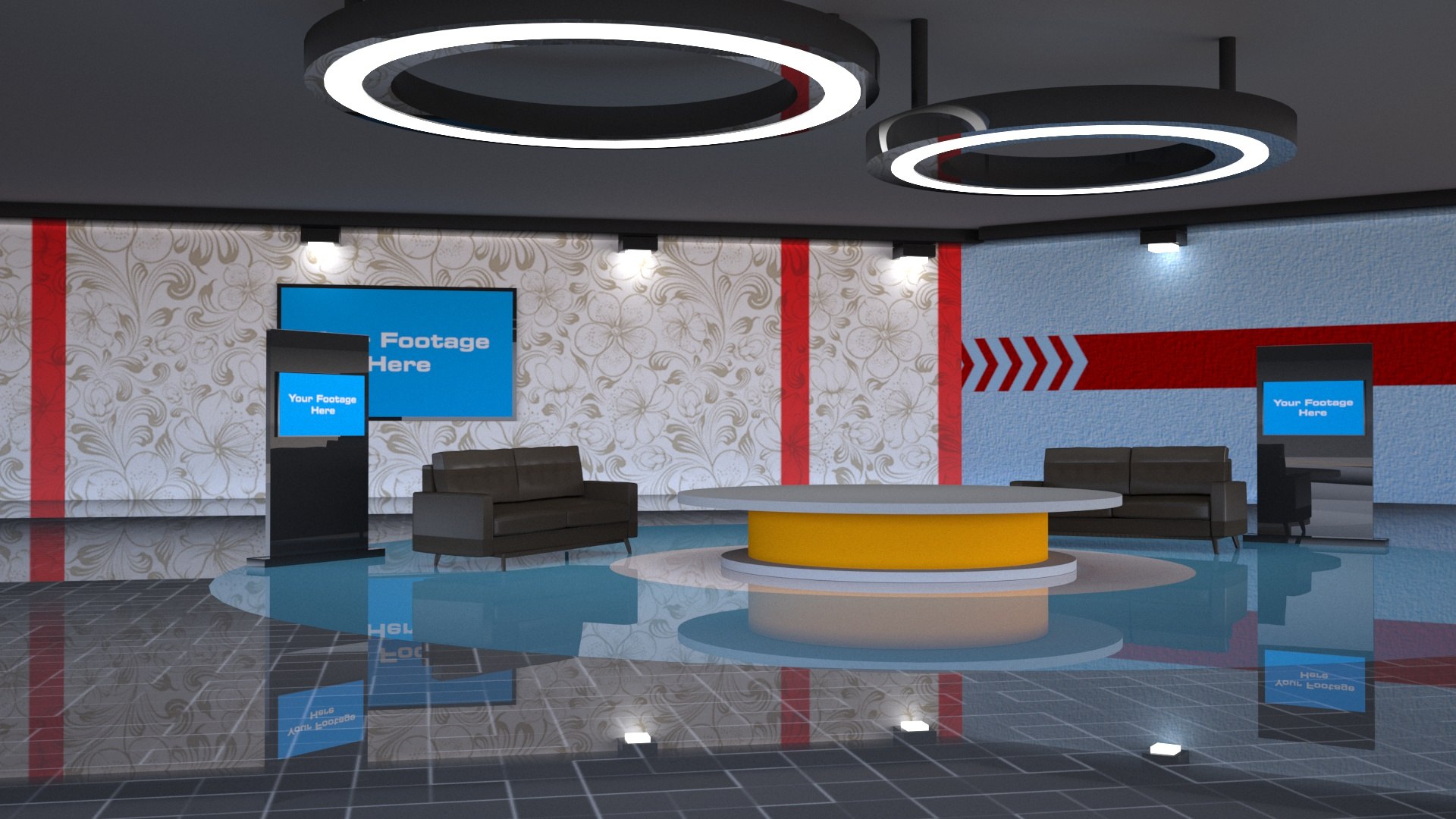 3D Virtual set for discussion - TurboSquid 2050862