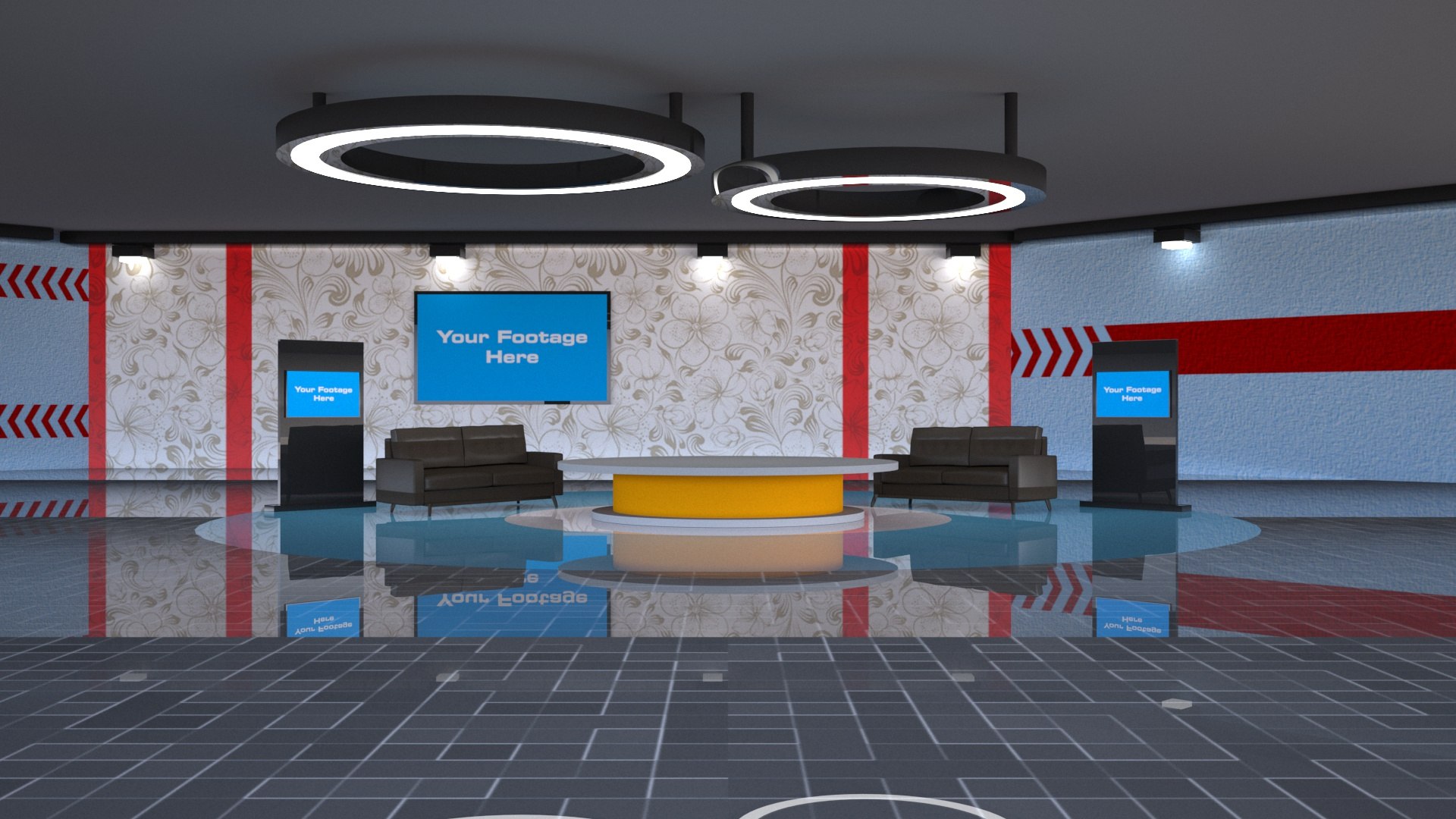 3D Virtual set for discussion - TurboSquid 2050862