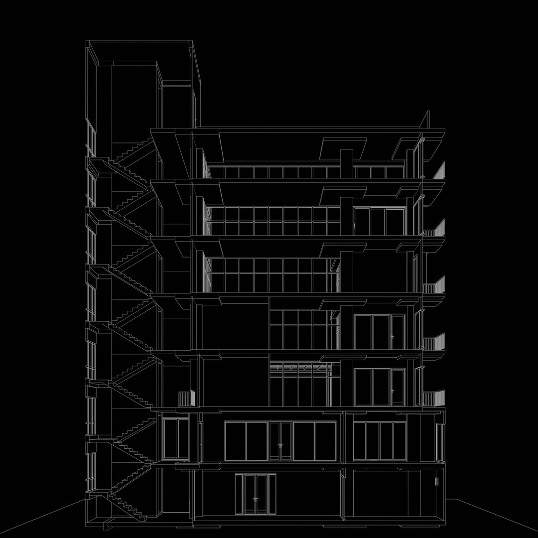 3D Office Building In Section Cut 24ZZ40 Model - TurboSquid 2320049