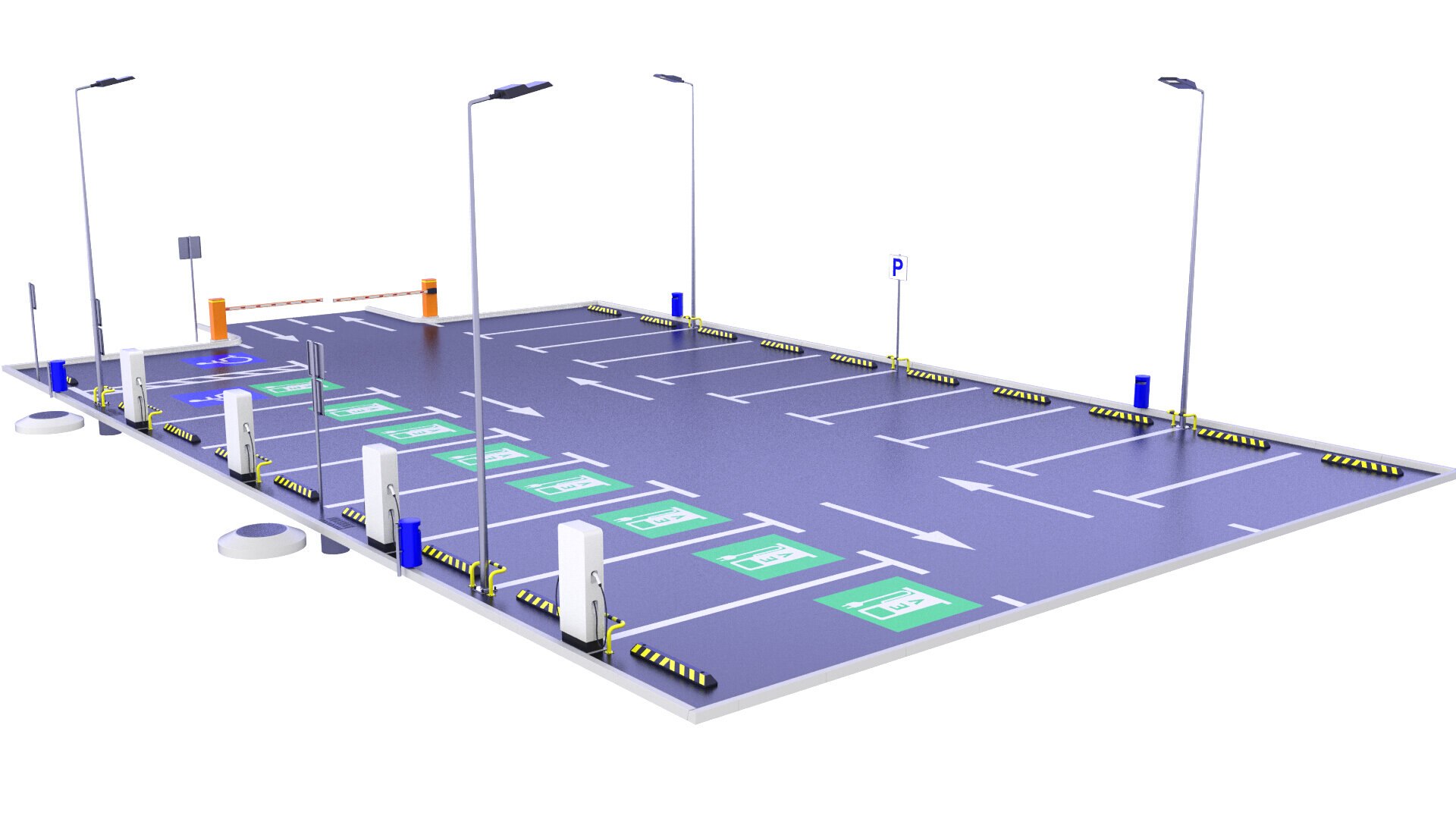 3D Model Parking For EV Charging 12 - TurboSquid 2257599