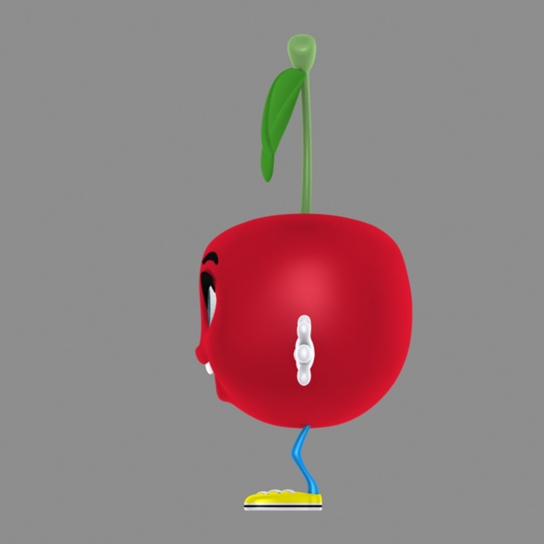 3d Model Of Cool Cartoon Cherry